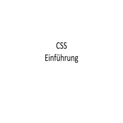 CSS: Einführung | PPT