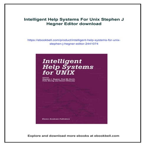 Intelligent Help Systems For Unix Stephen J Hegner Editor | PDF