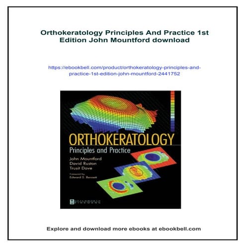 Orthokeratology Principles And Practice 1st Edition John Mountford | PDF
