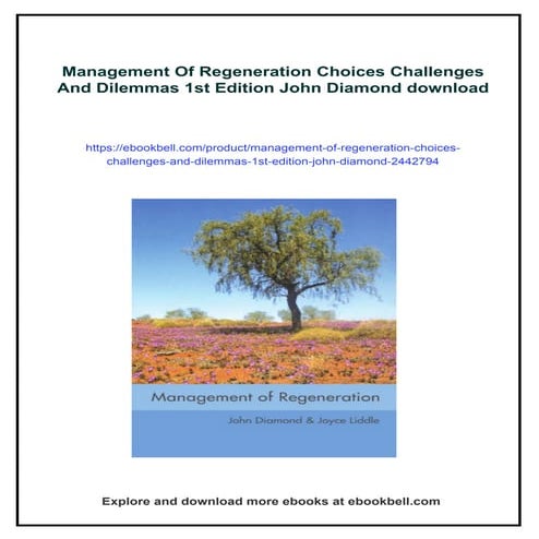 Management Of Regeneration Choices Challenges And Dilemmas 1st Edition ...