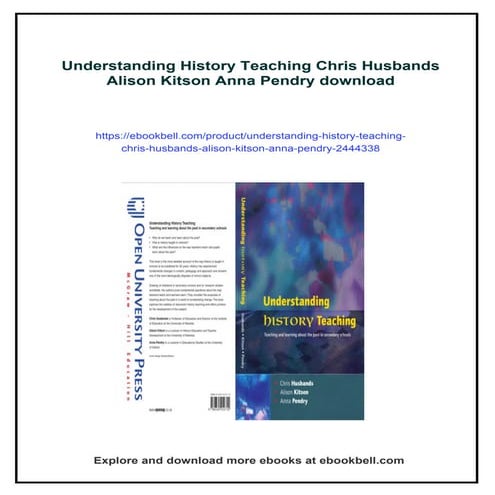 Understanding History Teaching Chris Husbands Alison Kitson Anna Pendry ...