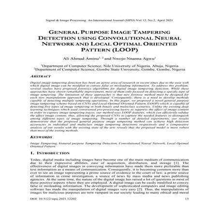 General Purpose Image Tampering Detection Using Convolutional Neural Network And Local Optimal