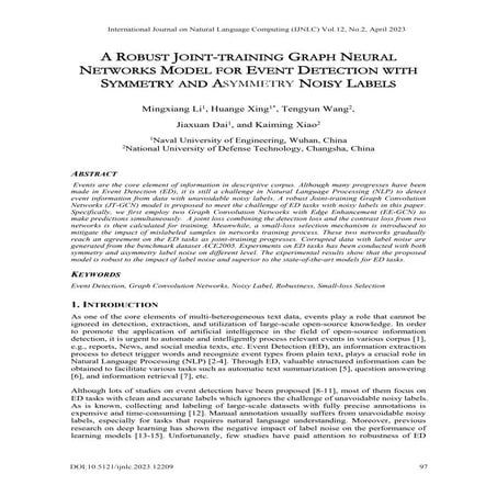 A ROBUST JOINT-TRAINING GRAPHNEURALNETWORKS MODEL FOR EVENT DETECTIONWITHSYMMETRY AND A ...