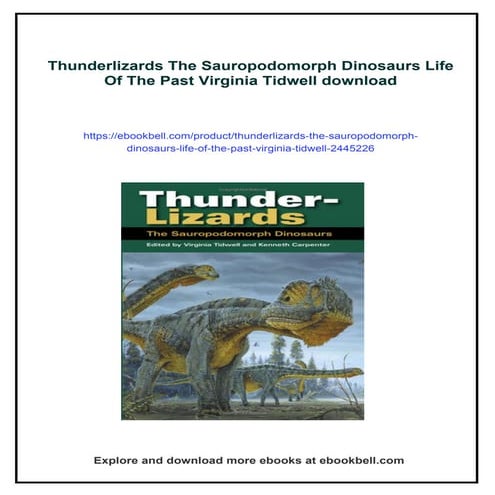 Thunderlizards The Sauropodomorph Dinosaurs Life Of The Past Virginia ...