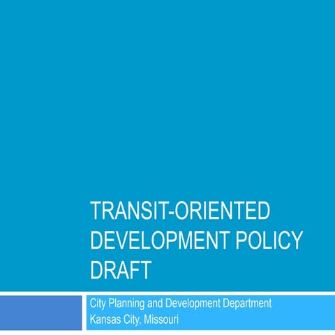 Transit Oriented Development - TOD - Human Settlement Planning ...