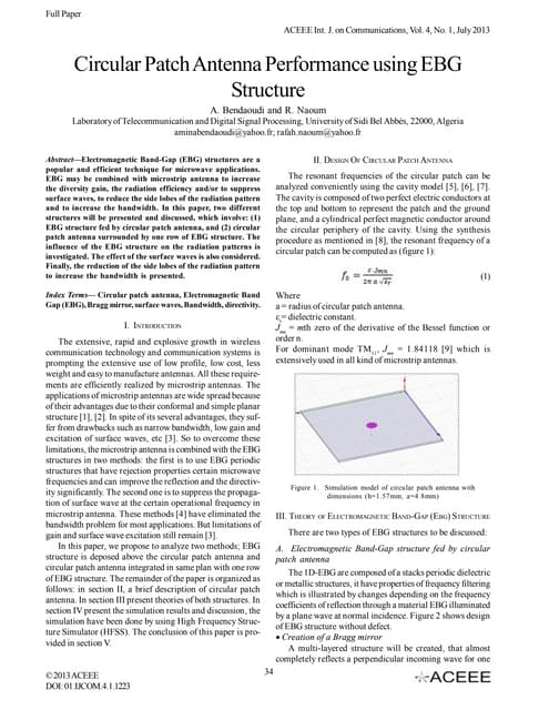Microstrip-Fed Circular Disc Monopole Antenna with Defected Waveguide Structures | PDF | Physics ...