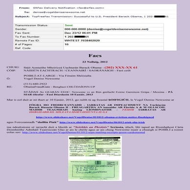 122312 obama fax (irish) | PDF