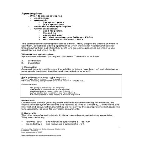 When to use Apostrophes | PDF | Education