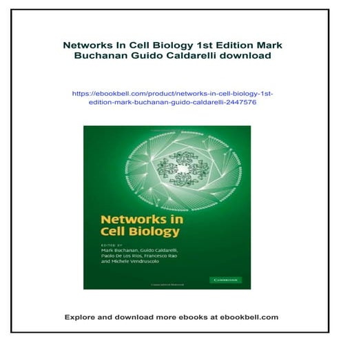 Networks In Cell Biology 1st Edition Mark Buchanan Guido Caldarelli | PDF
