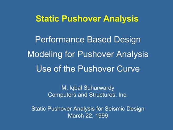 Pushover Analysis | PDF | Technology & Computing