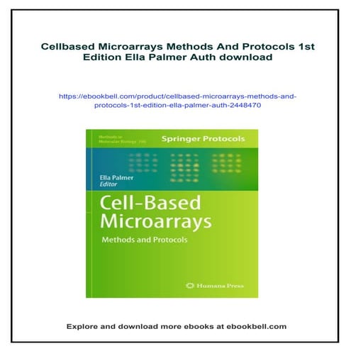Cellbased Microarrays Methods And Protocols 1st Edition Ella Palmer Auth | PDF