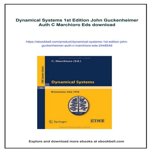 Dynamical Systems 1st Edition John Guckenheimer Auth C Marchioro Eds | PDF