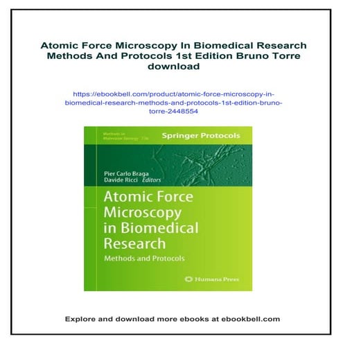 Atomic Force Microscopy In Biomedical Research Methods And Protocols ...