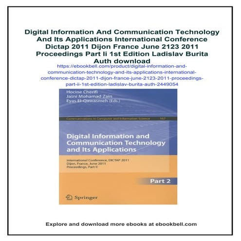 Digital Information And Communication Technology And Its Applications ...