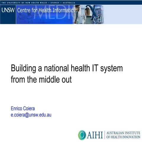 Building a National Health IT System from the Middle Out | PPT