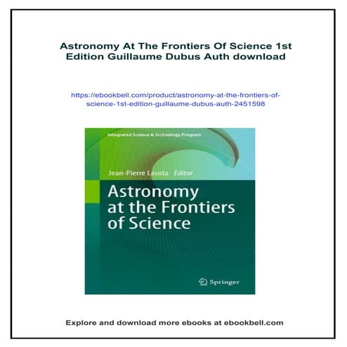 Astronomy At The Frontiers Of Science 1st Edition Guillaume Dubus Auth ...