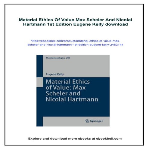 Material Ethics Of Value Max Scheler And Nicolai Hartmann 1st Edition ...