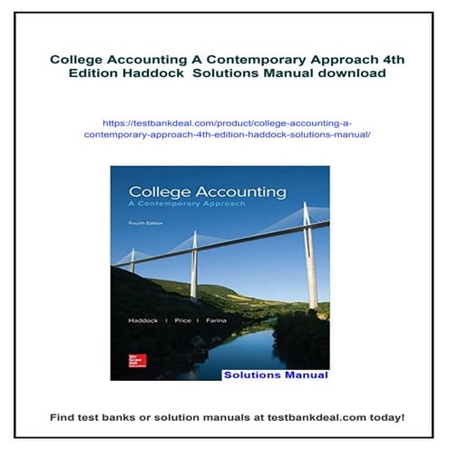 College Accounting A Contemporary Approach 4th Edition Haddock ...