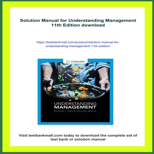 Solution Manual for Understanding Management 11th Edition | PDF