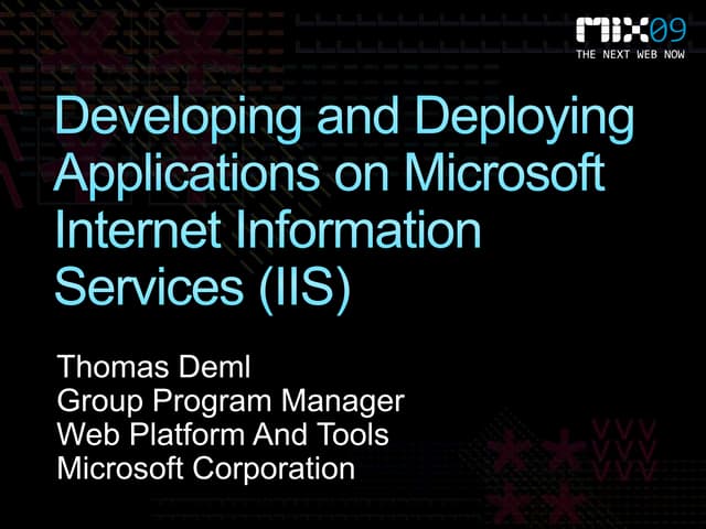 Developing And Deploying Applications On Internet Information Services