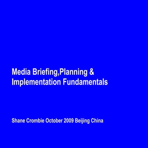 Digital Media Briefing & Planning Process | PPT