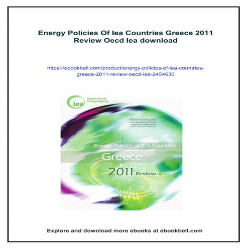 Energy Policies Of Iea Countries Greece 2011 Review Oecd Iea | PDF