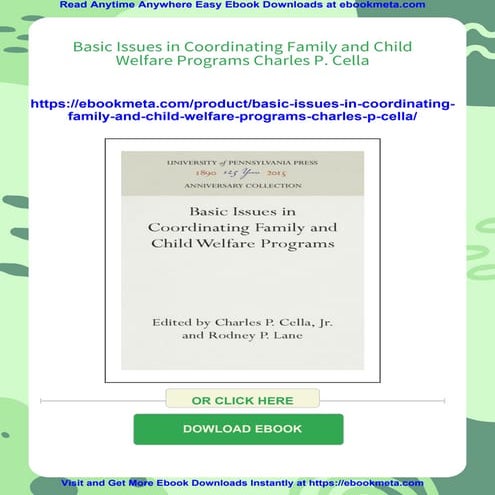 Basic Issues in Coordinating Family and Child Welfare Programs Charles ...