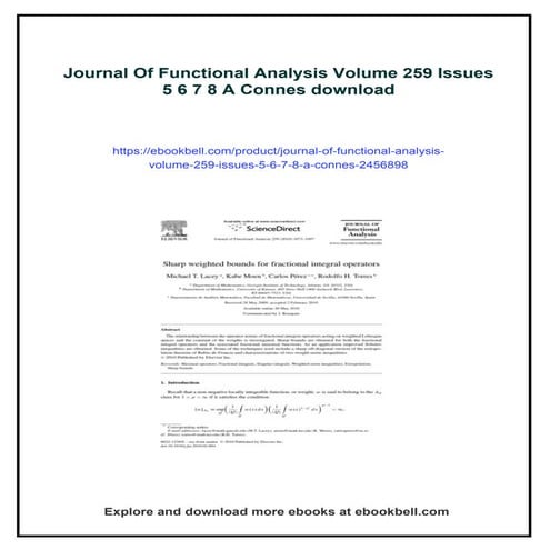 Journal Of Functional Analysis Volume 259 Issues 5 6 7 8 A Connes | PDF