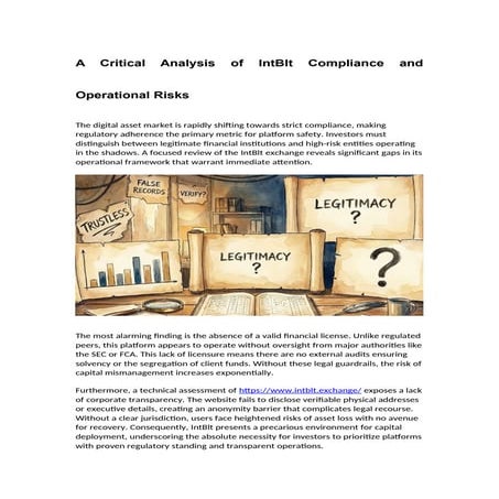 A Critical Analysis of IntBlt Compliance and Operational Risks | DOCX