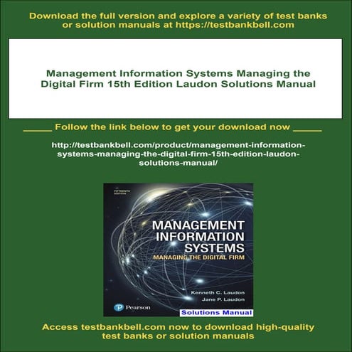 Management Information Systems Managing the Digital Firm 15th Edition Laudon Solutions Manual | PDF