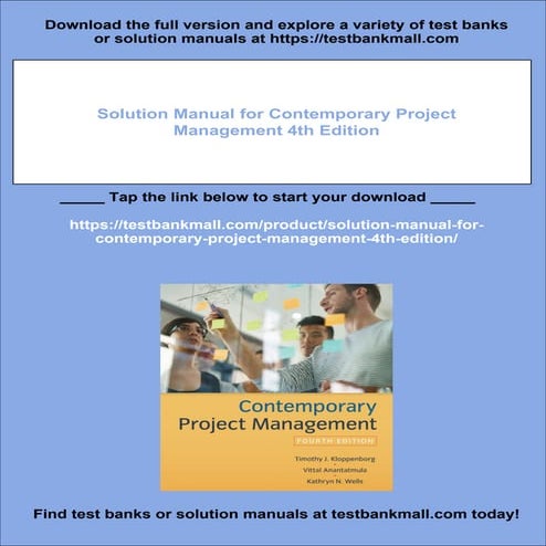 Solution Manual for Contemporary Project Management 4th Edition | PDF