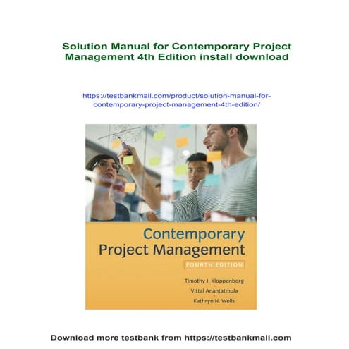 Solution Manual for Contemporary Project Management 4th Edition | PDF