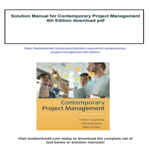 Solution Manual for Contemporary Project Management 4th Edition | PDF