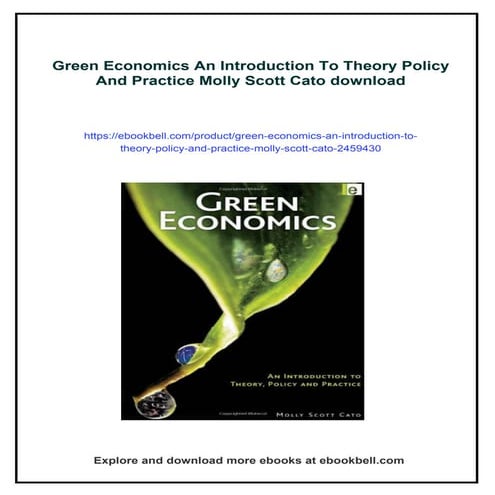 Green Economics An Introduction To Theory Policy And Practice Molly ...