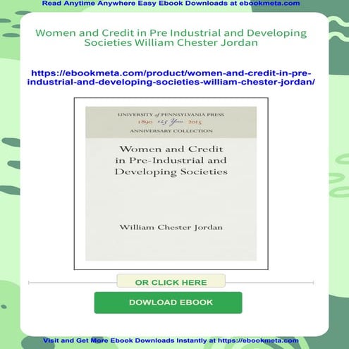 Women and Credit in Pre Industrial and Developing Societies William ...