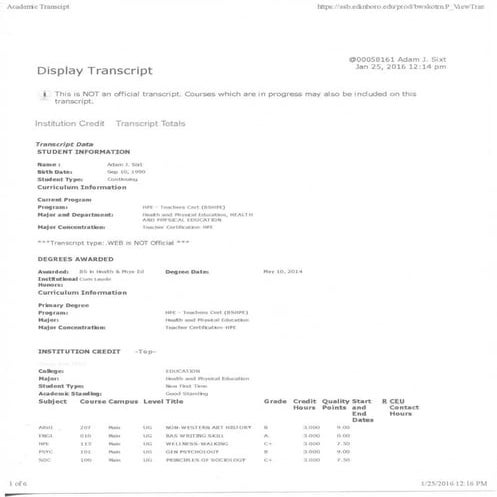 Transcripts | PDF | Undergraduate Education | College Education