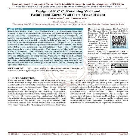 Principles and design concepts of reinforced soil walls | PDF