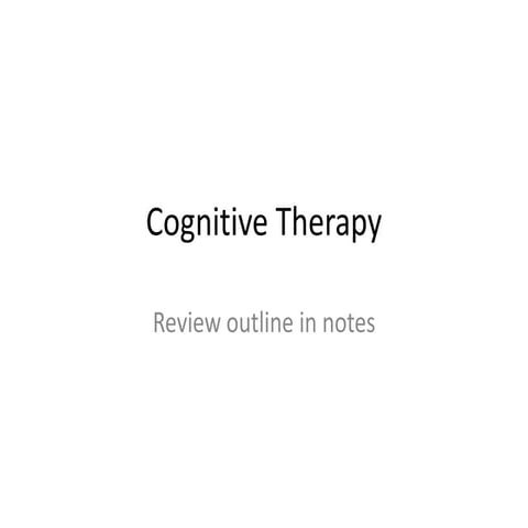 Cognitive Therapy | PPT