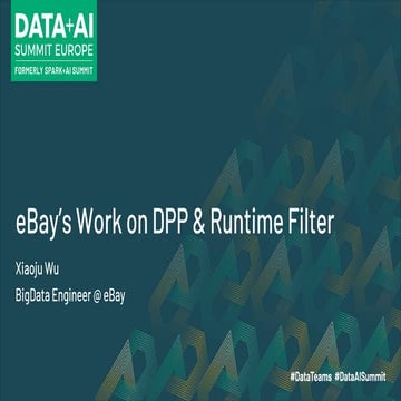 eBay’s Work on Dynamic Partition Pruning & Runtime Filter | PDF