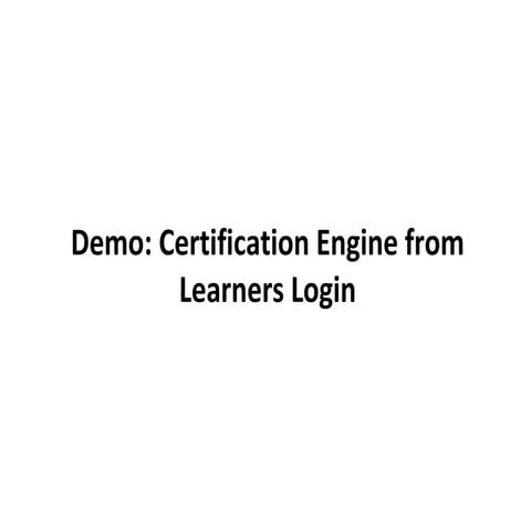 How the certification engine works? | PPT