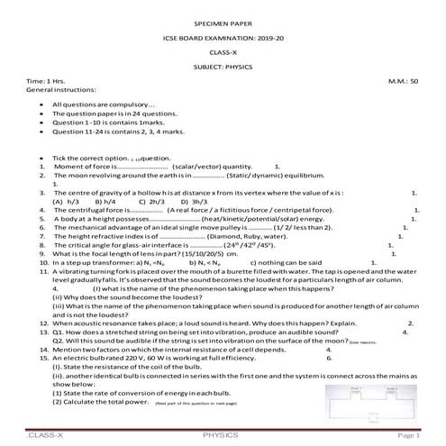 Physics Class 10TH | PDF