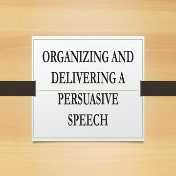 The persuasive speech | PPT