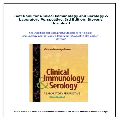 Test Bank for Clinical Immunology and Serology A Laboratory Perspective ...