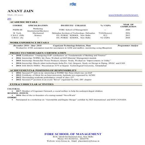 123007 anant jain | DOCX | Business | Business and Finance