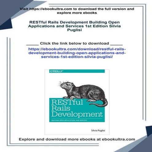 RESTful Rails Development Building Open Applications and Services 1st Edition Silvia Puglisi | PDF