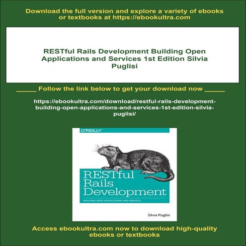RESTful Rails Development Building Open Applications and Services 1st Edition Silvia Puglisi | PDF