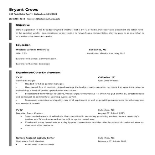 Bryant's Official Resume | DOCX