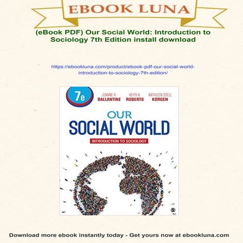 (eBook PDF) Our Social World: Introduction to Sociology 7th Edition | PDF