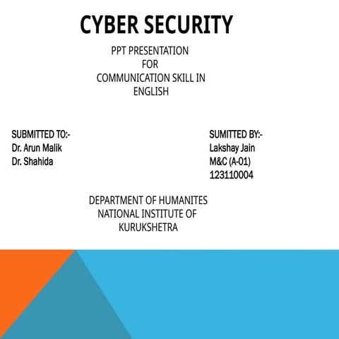Cyber security presentation for practical | PPT