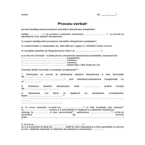 Model proces-verbal-cercetare-disciplinara